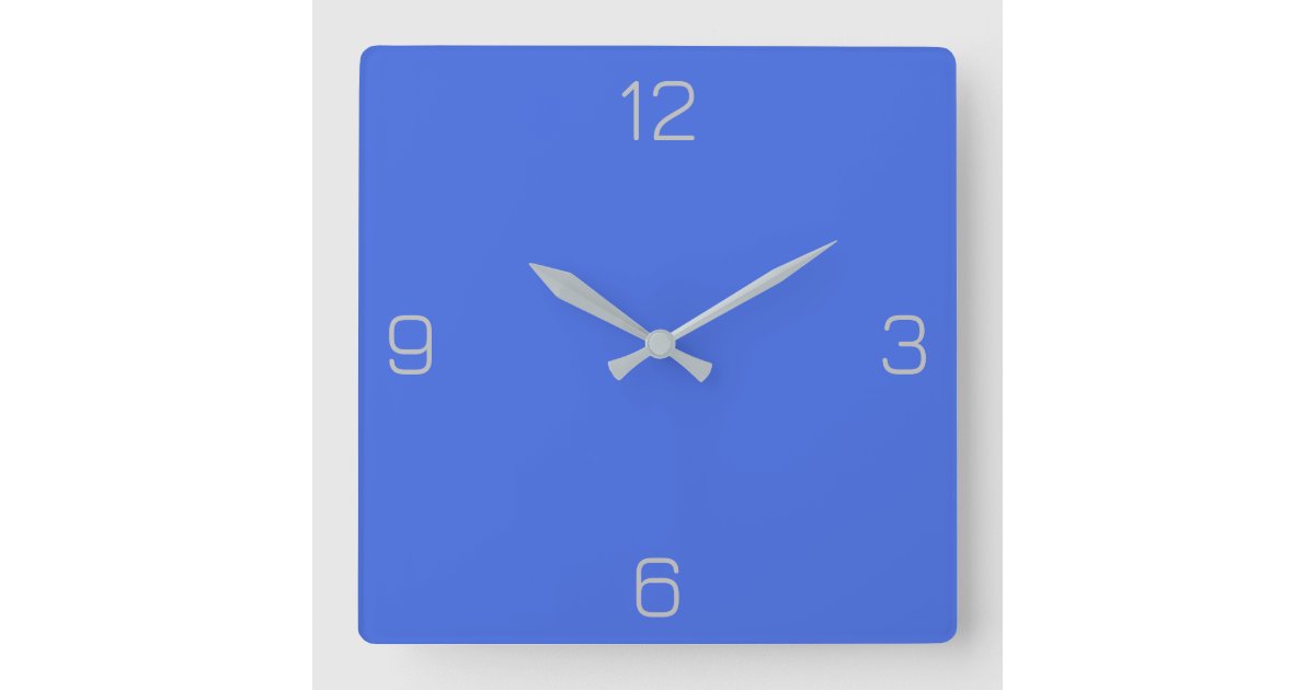 Royal Blue 4169E1 Color - Add a Name Option Square Wall Clock | Zazzle