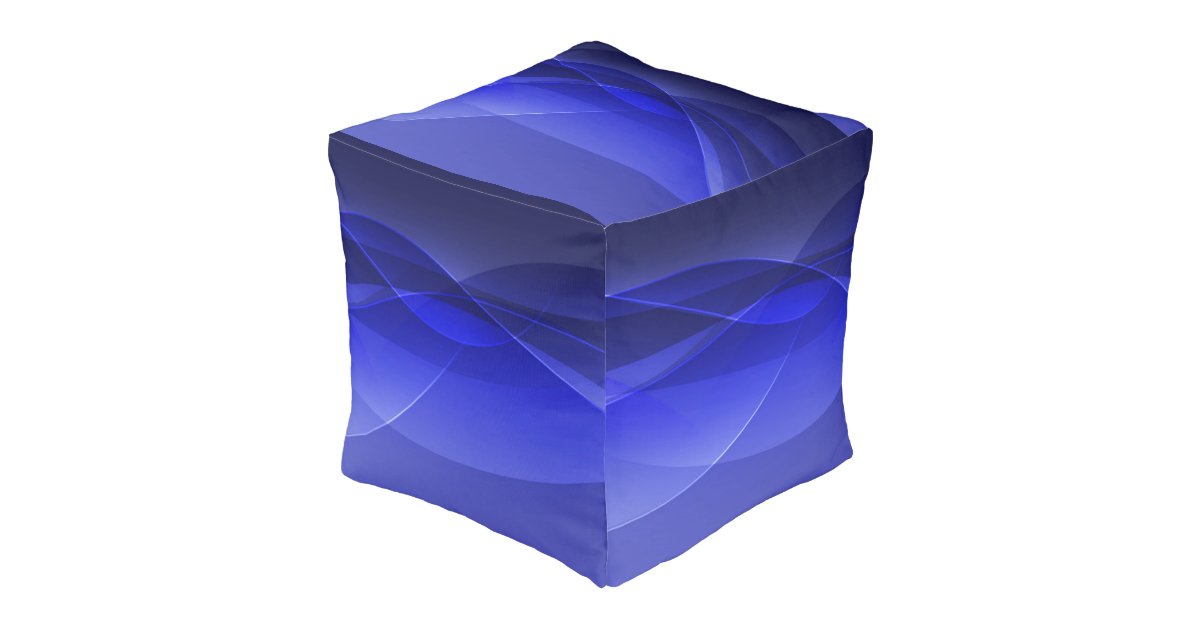 Royal Blue Abstract Modern Backdrop Design Pouf | Zazzle