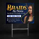 Royal Blue African Hair Braiding Photo Braid Salon Sign | Zazzle