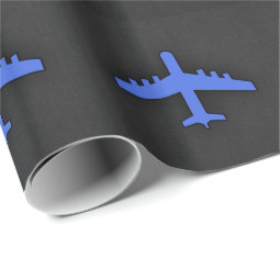 Royal Blue Airplane Wrapping Paper | Zazzle