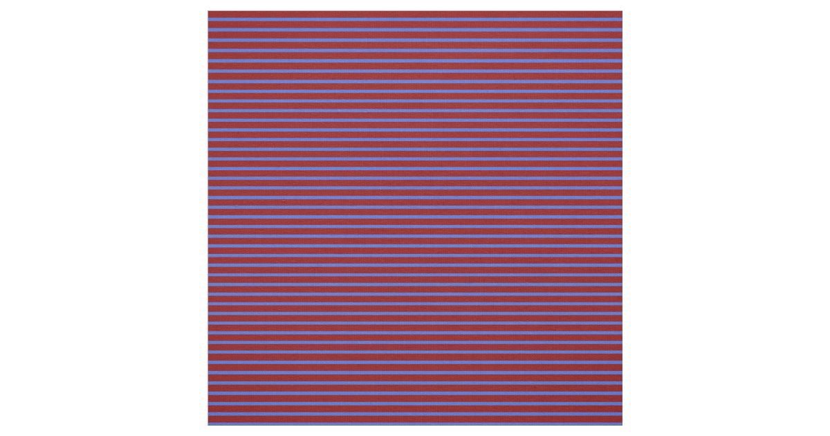Royal Blue and Dark Red Colored Stripes Fabric | Zazzle