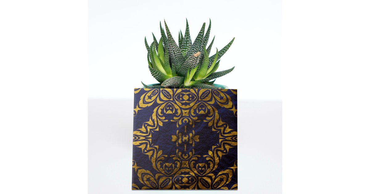 Royal Blue And Gold Elegant Classic Baroque Ceramic Tile | Zazzle