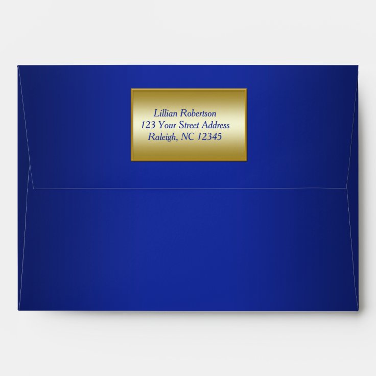 Royal Blue and Gold Envelope for 5x7 Sizes | Zazzle