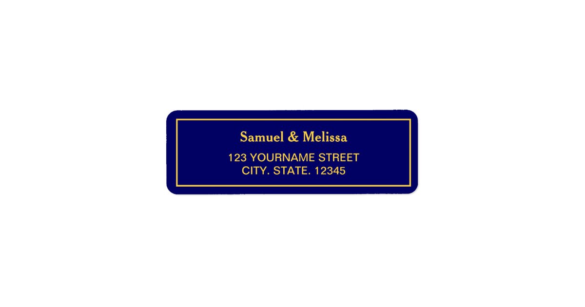 Royal Blue and Gold Wedding Label | Zazzle