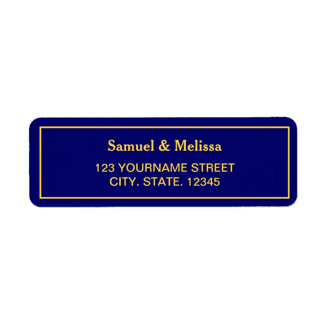 Royal Blue and Gold Wedding Label | Zazzle