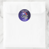 Royal Blue and Red Football Helmet Classic Round Sticker | Zazzle