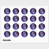 Royal Blue and Red Football Helmet Classic Round Sticker | Zazzle