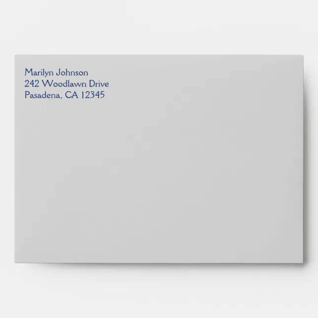 Royal Blue and Silver Envelope for 5"x7" Sizes | Zazzle