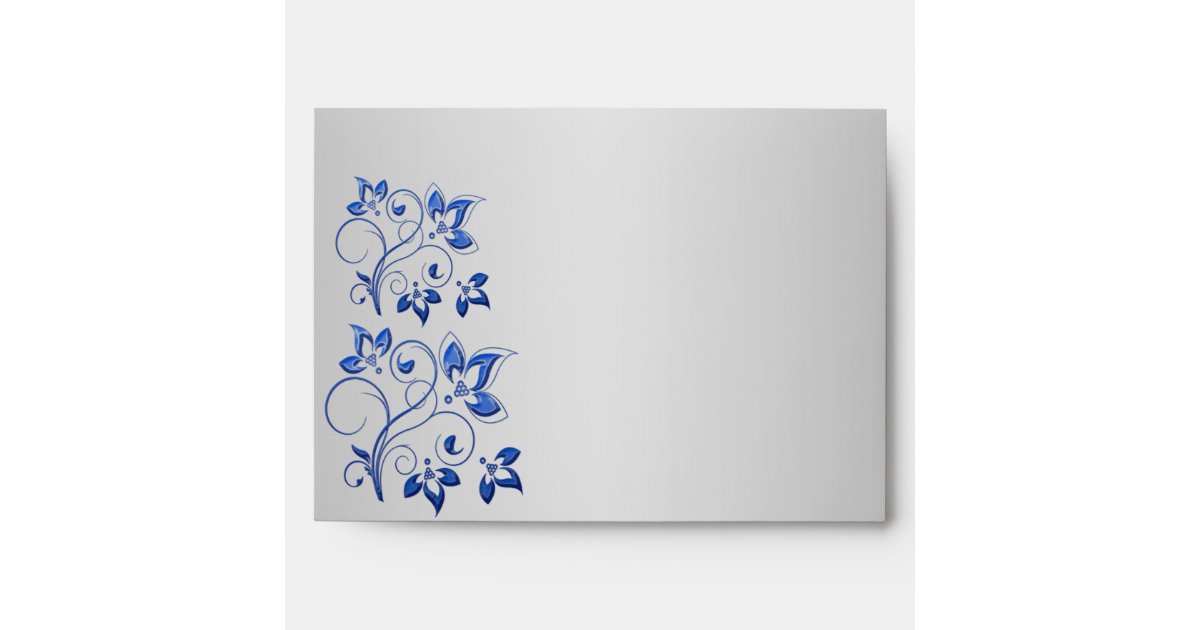 Royal Blue and Silver Envelope for 5x7 Sizes | Zazzle