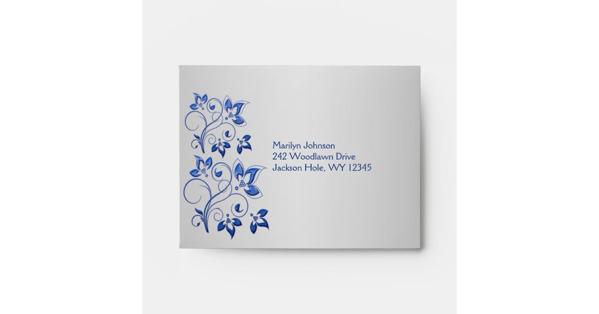 Royal Blue and Silver Envelope for RSVP Card | Zazzle