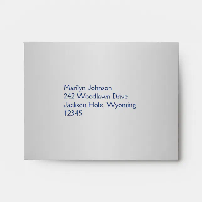 Royal Blue and Silver Envelope for RSVP Card | Zazzle