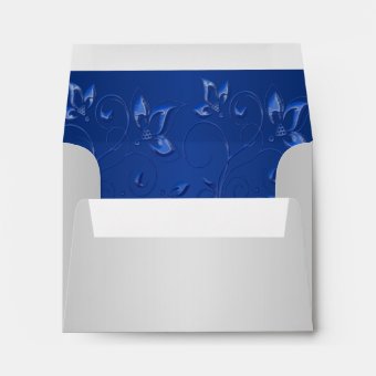 Royal Blue and Silver Envelope for RSVP Card | Zazzle
