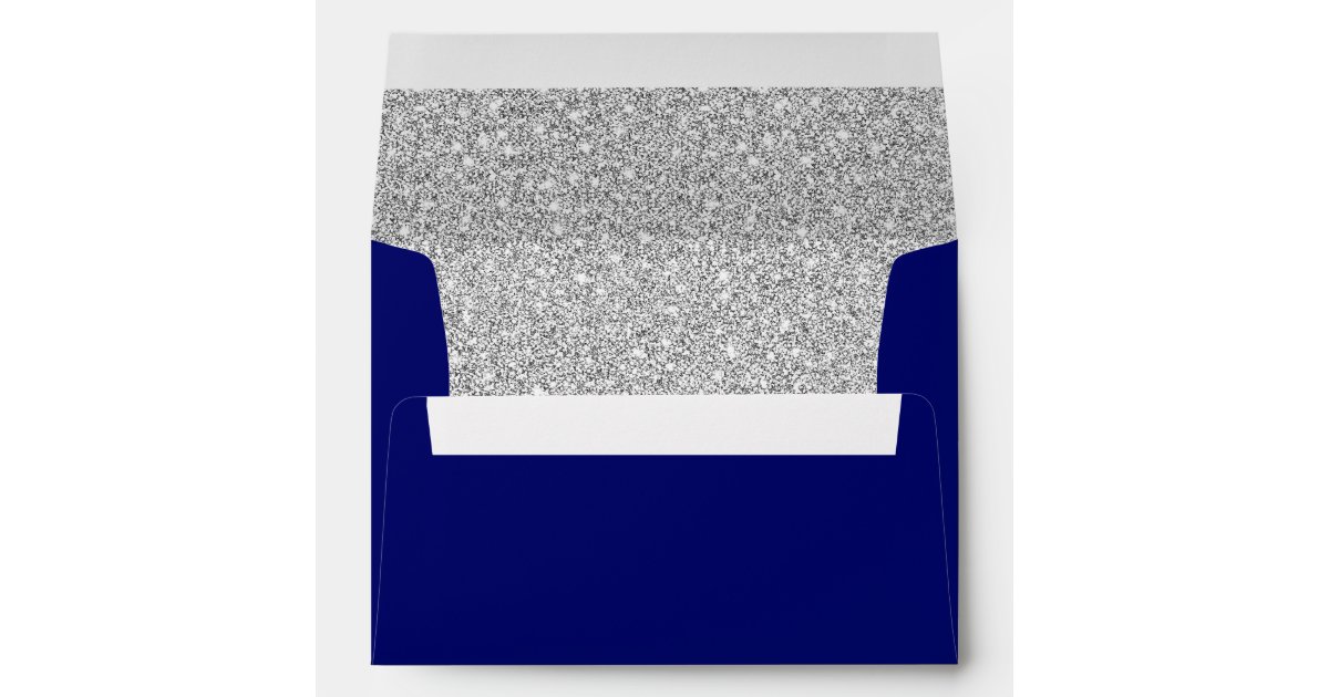 Royal Blue and Silver Glitter Envelope | Zazzle