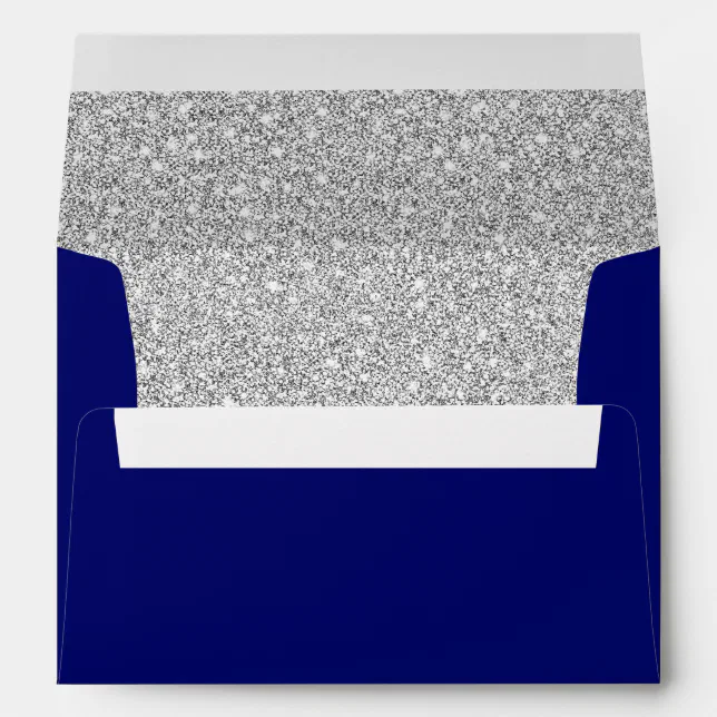 Royal Blue and Silver Glitter Envelope | Zazzle