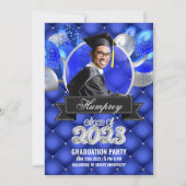 Royal Blue and Silver Graduation Party Invitation | Zazzle