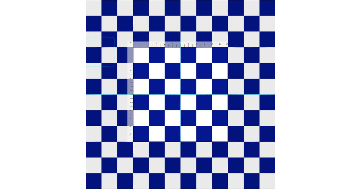 Royal Blue and White Checkerboard Pattern Fabric | Zazzle