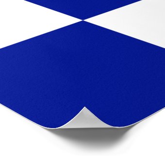 Royal Blue and White Checkered Pattern Poster | Zazzle