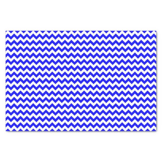 Royal blue and white chevron pattern custom tissue paper | Zazzle.com