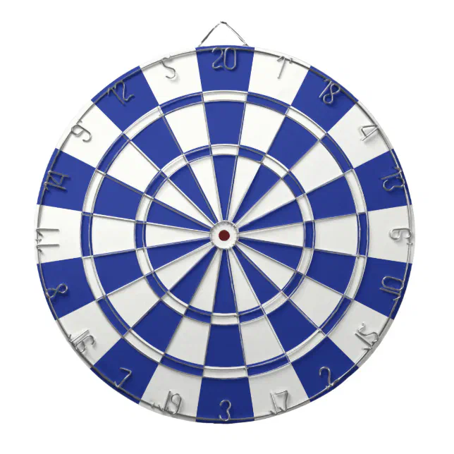 Royal Blue And White Dartboard With Darts | Zazzle
