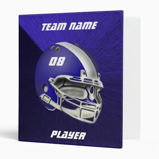 Royal Blue and White Football Helmet Binder | Zazzle