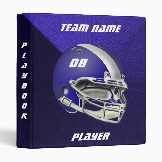 Royal Blue and White Football Helmet Binder | Zazzle