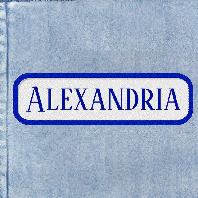 Royal Blue and White Rectangular Patch | Zazzle