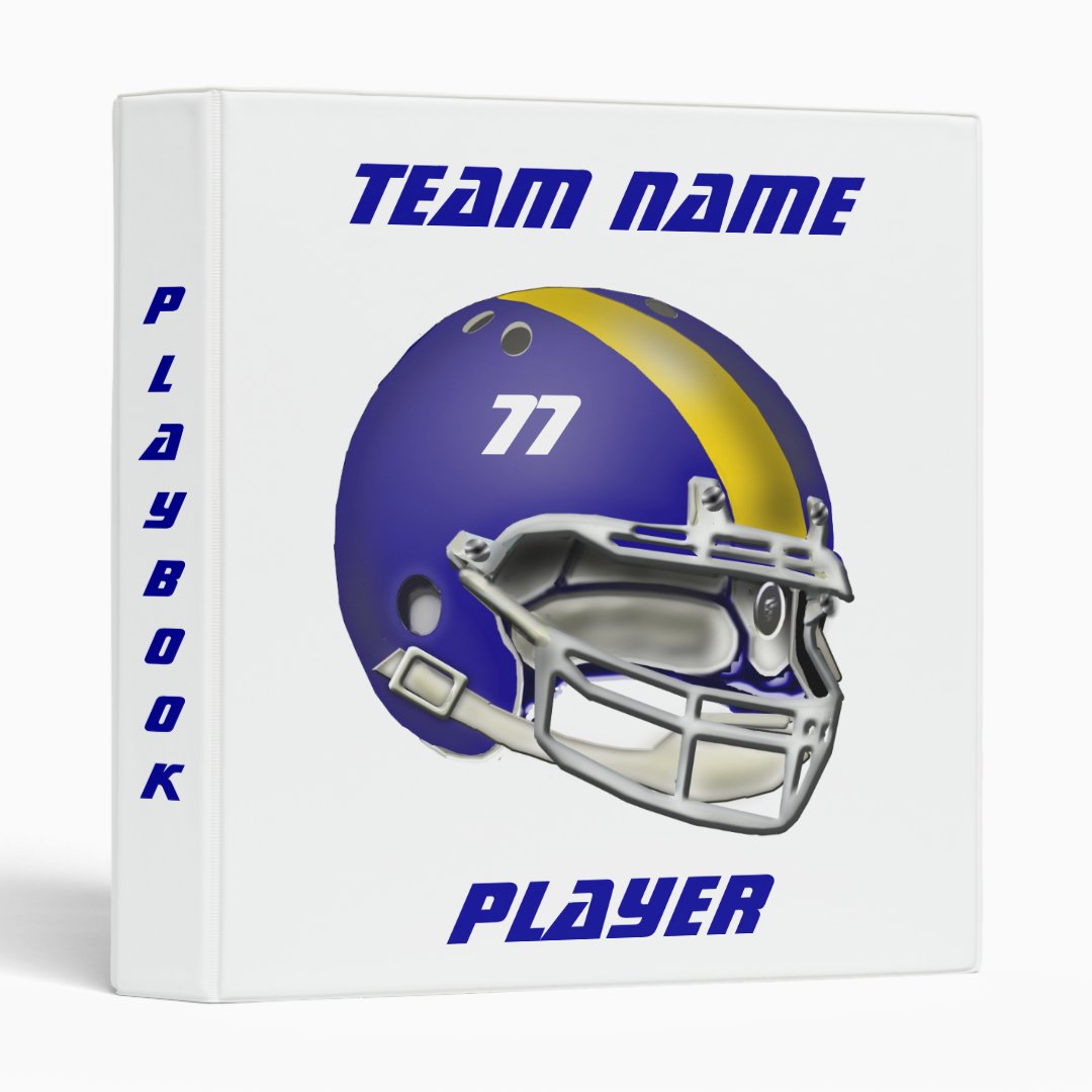 Royal Blue and Yellow Football Helmet Binder | Zazzle