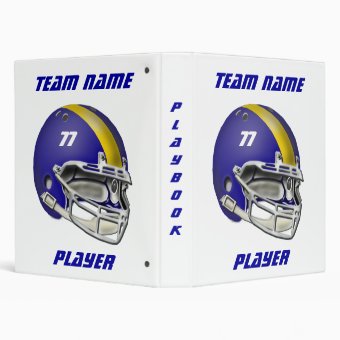 Royal Blue and Yellow Football Helmet Binder | Zazzle