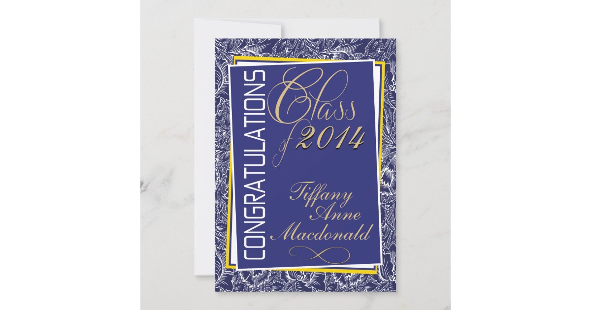 Royal Blue and Yellow Graduation Invitation | Zazzle