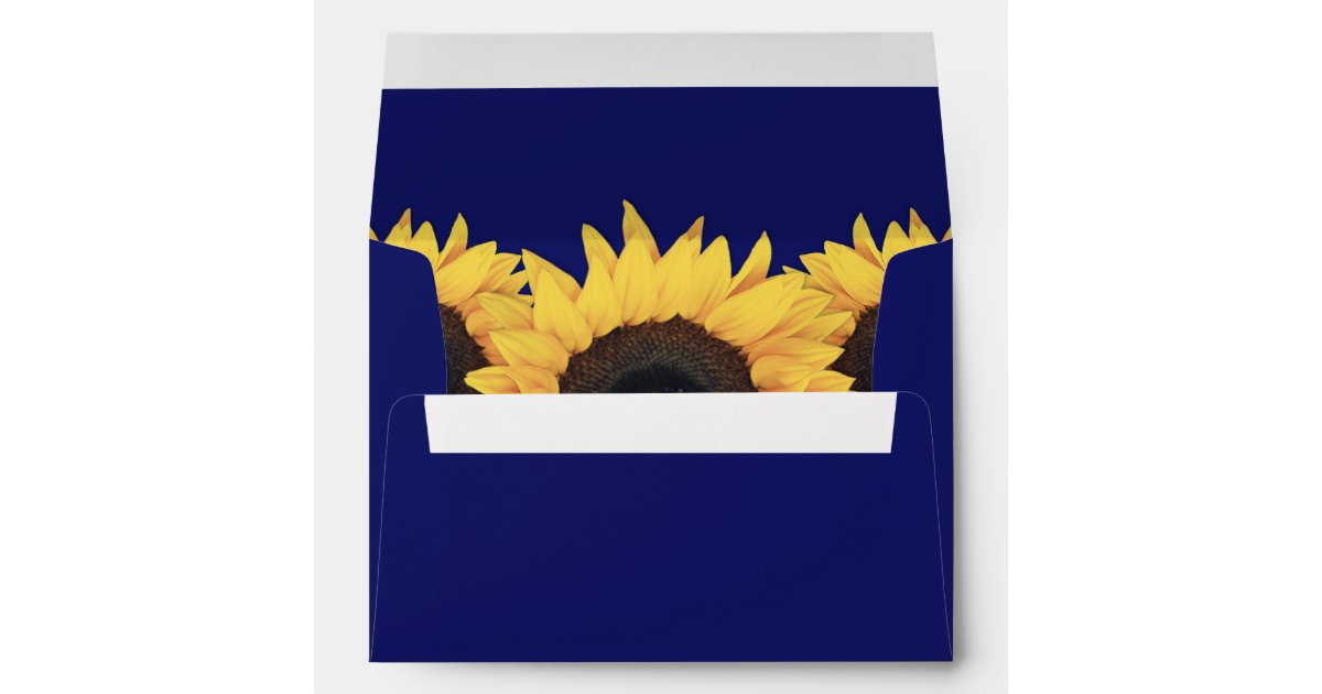 Royal Blue and Yellow Sunflower Envelope | Zazzle