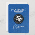 Royal Blue Bahamas Passport Wedding Invitation | Zazzle
