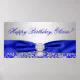 Royal Blue Birthday Party Banner Poster | Zazzle