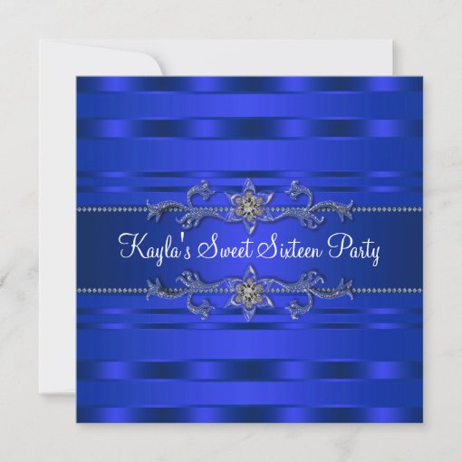 Royal Blue Birthday Party Invitation | Zazzle