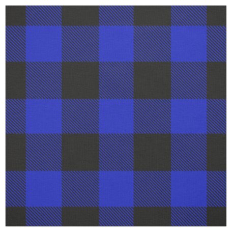 Lapis Blue Buffalo Check Plaid Fabric | Zazzle.com