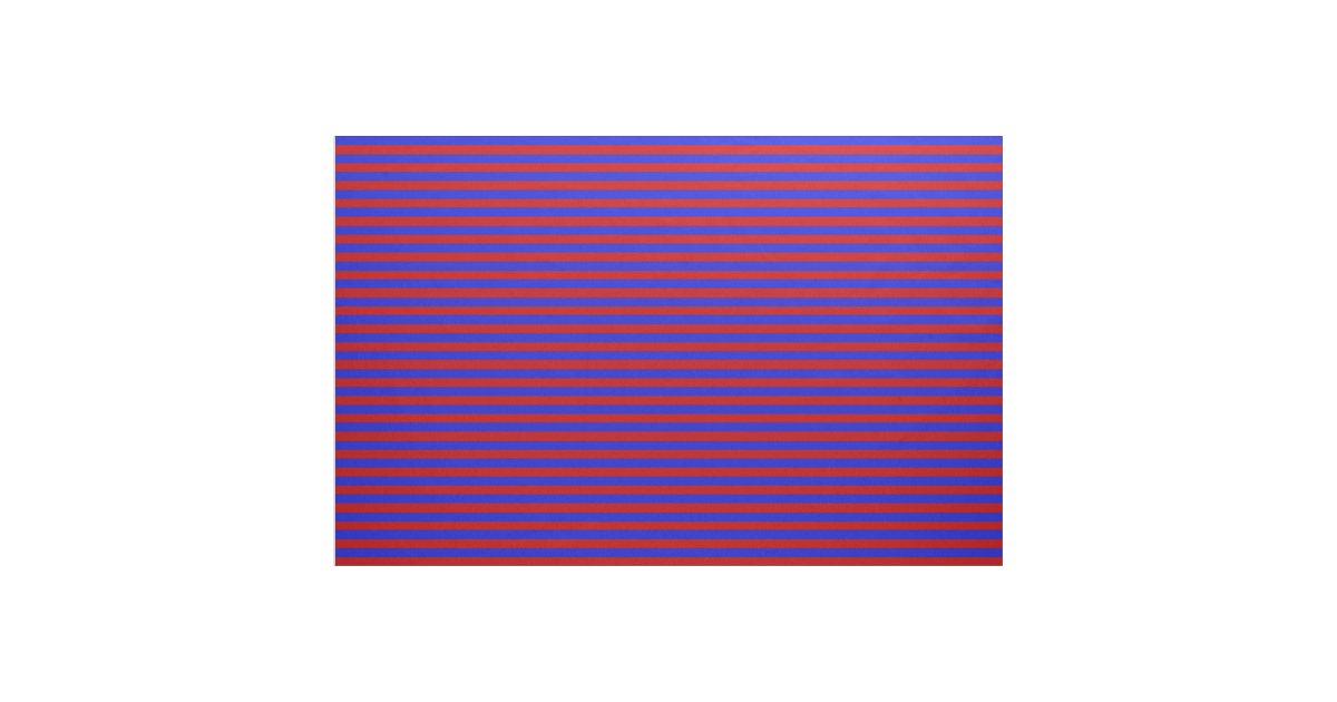 Royal blue, bright red stipe, stripes fabric | Zazzle