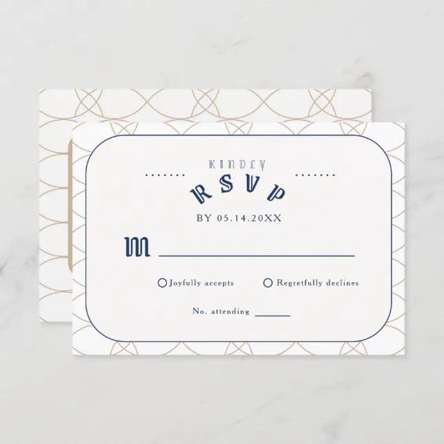 Royal Blue Classic Retro RSVP Enclosure Card | Zazzle