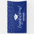 Royal Blue Confetti Congratulations Graduation Banner | Zazzle