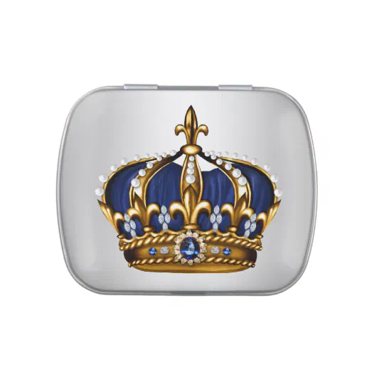 Royal Blue Crown Prince Baby Shower Candy Jelly Belly Candy Tin | Zazzle