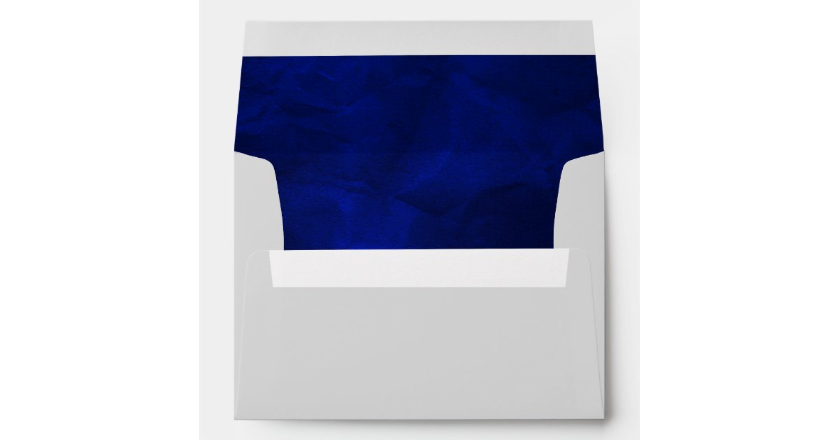 Royal Blue Elegant Silver Wedding Envelope | Zazzle