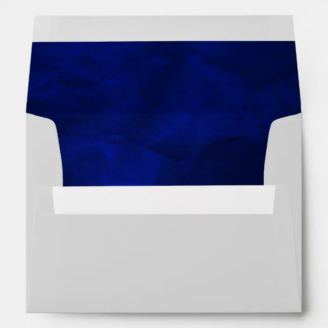Royal Blue Elegant Silver Wedding Envelope | Zazzle