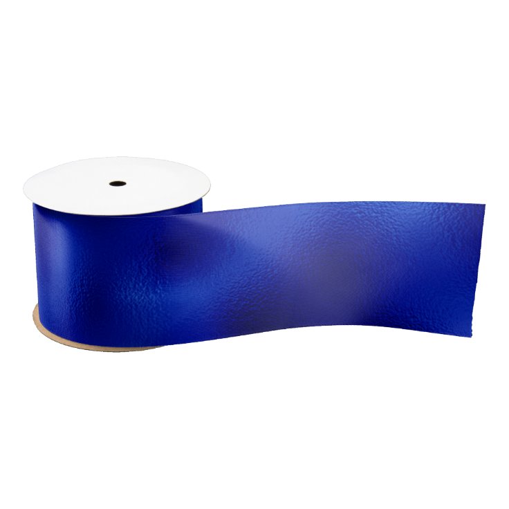 Royal Blue Foil Hanukkah Satin Ribbon | Zazzle