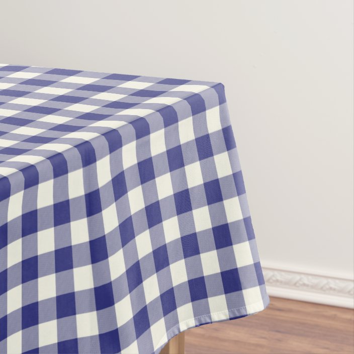 Royal Blue Gingham Cotton Tablecloth | Zazzle.com