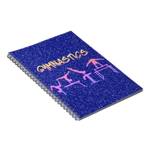Royal Blue Glitter Gymnastics Notebook | Zazzle