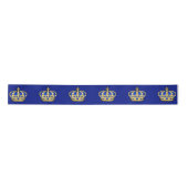 Royal Blue Gold Crown Prince Satin Ribbon | Zazzle