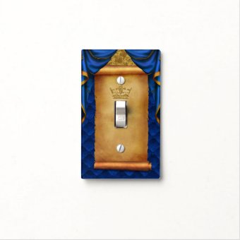 Royal Blue Gold Drapes Scroll Castle Kingdom Light Switch Cover | Zazzle