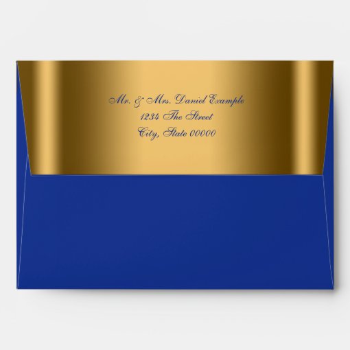 Royal Blue Gold Envelope | Zazzle