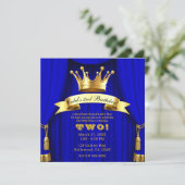 Royal Blue Gold Royal Crown Prince Birthday Party Invitation | Zazzle