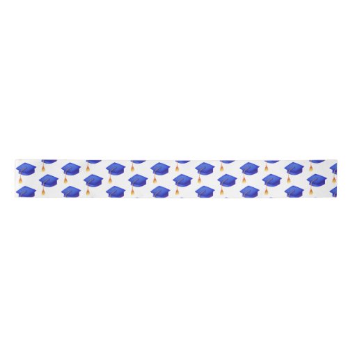 Royal Blue Graduation Cap with Tassels Graduation Satin Ribbon | Zazzle