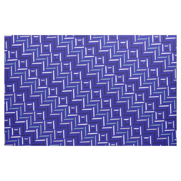 Navy Blue and Silver Art Deco Diamond Pattern Fabric | Zazzle