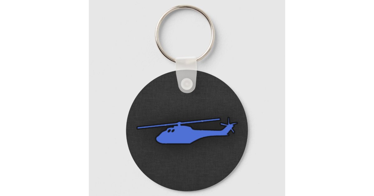 Royal Blue Helicopter Keychain | Zazzle